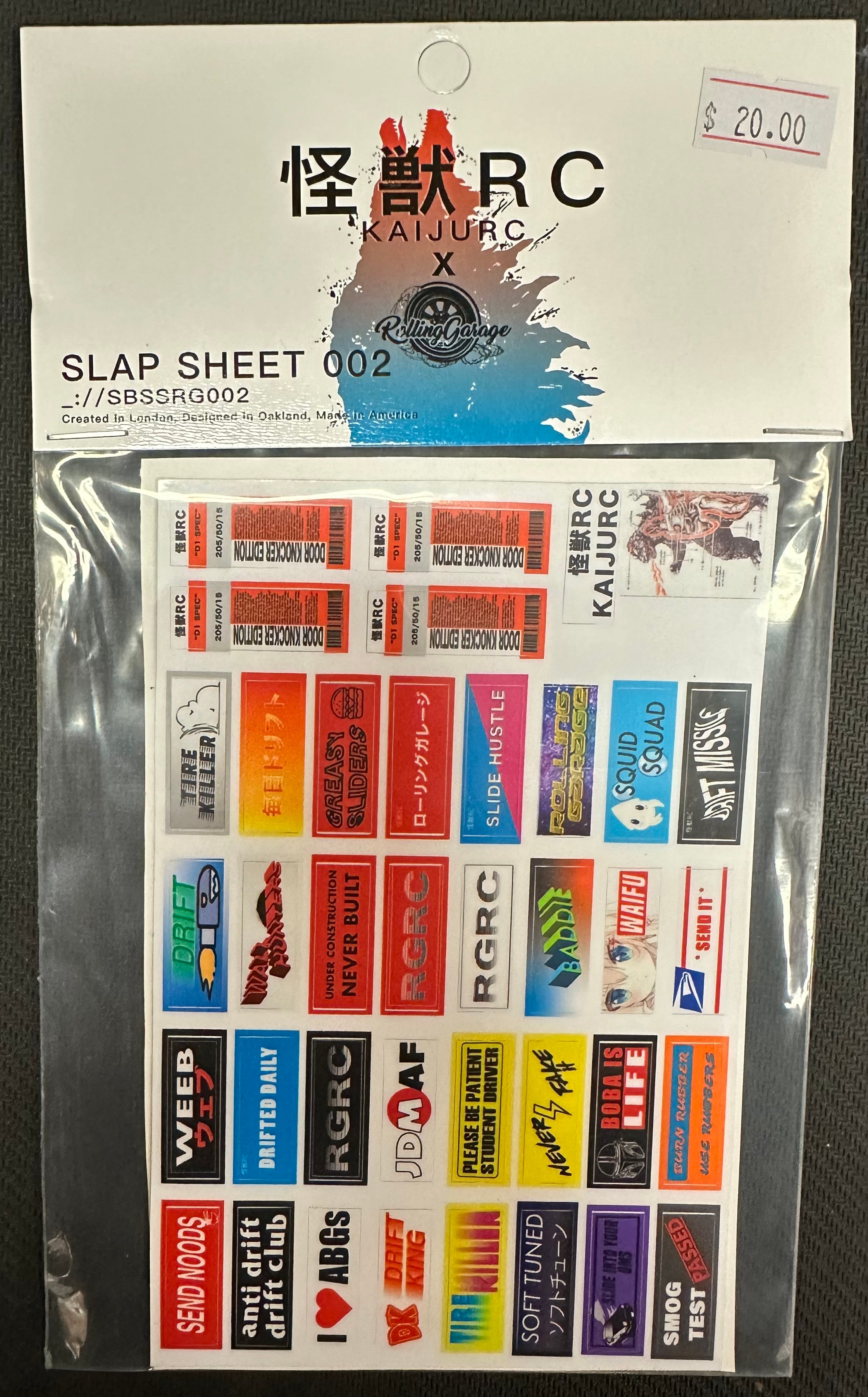 Kaiju RC x Rolling Garage Slap Sheet 002 SBSSRG002 | Rolling Garage RC