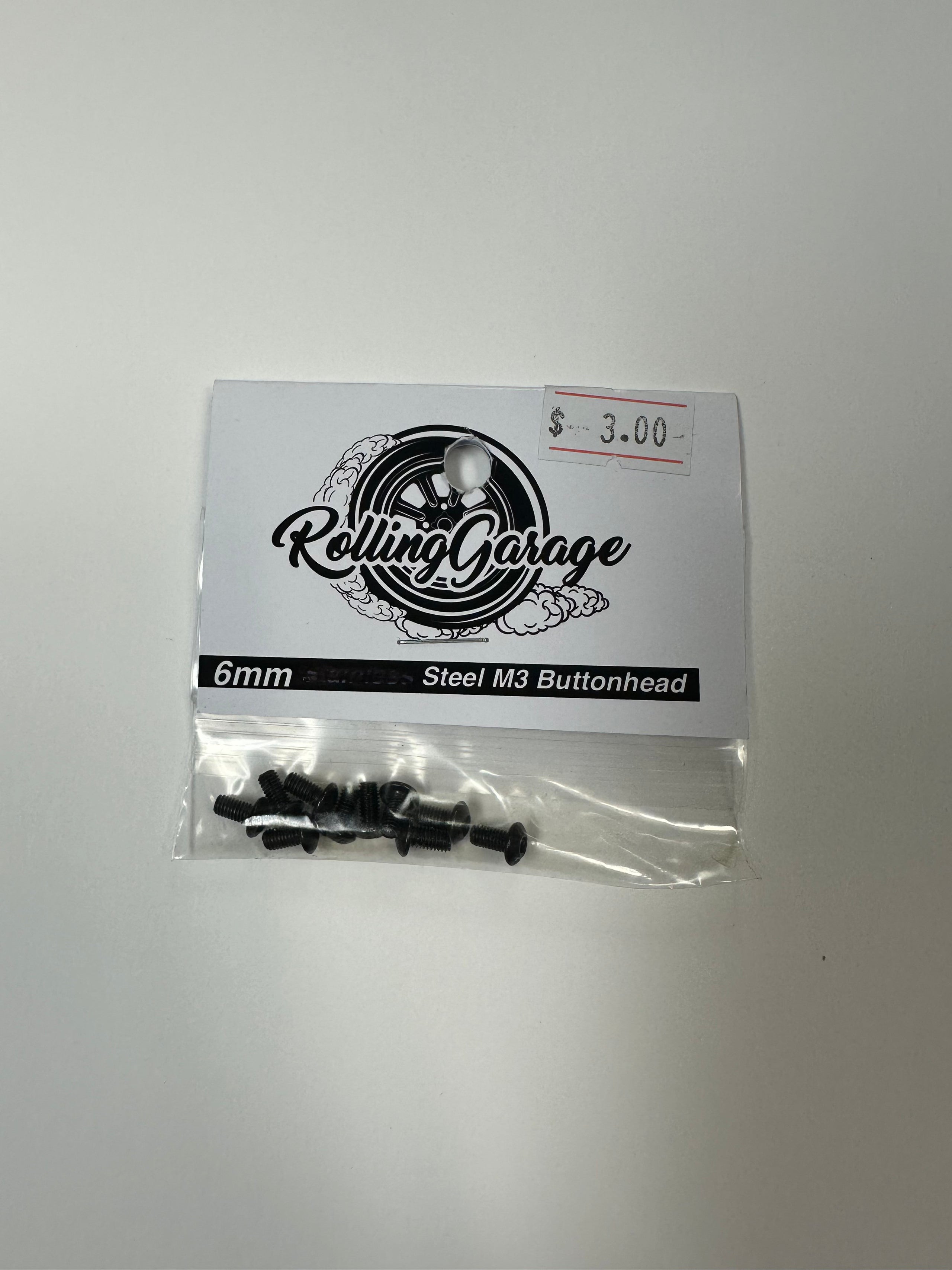 Rolling Garage 6mm Buttonhead Steel M3 Screw | Rolling Garage RC